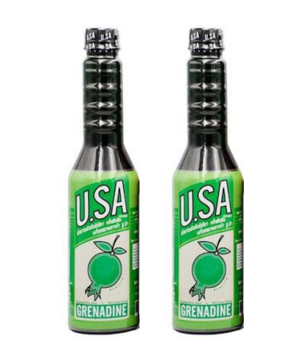 U.SA Grenadine Syrup Green ฮู ฮ่า น้ำหวานเข้มข้น กลิ่นทับทิม เขียว ...