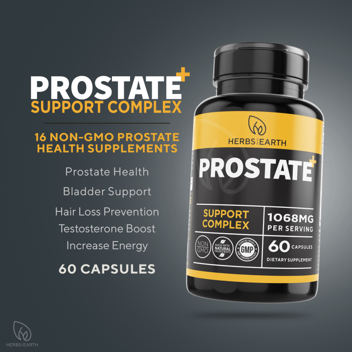 Prostate + Support Complex Supplement for Men with 16 NON-GMO ...