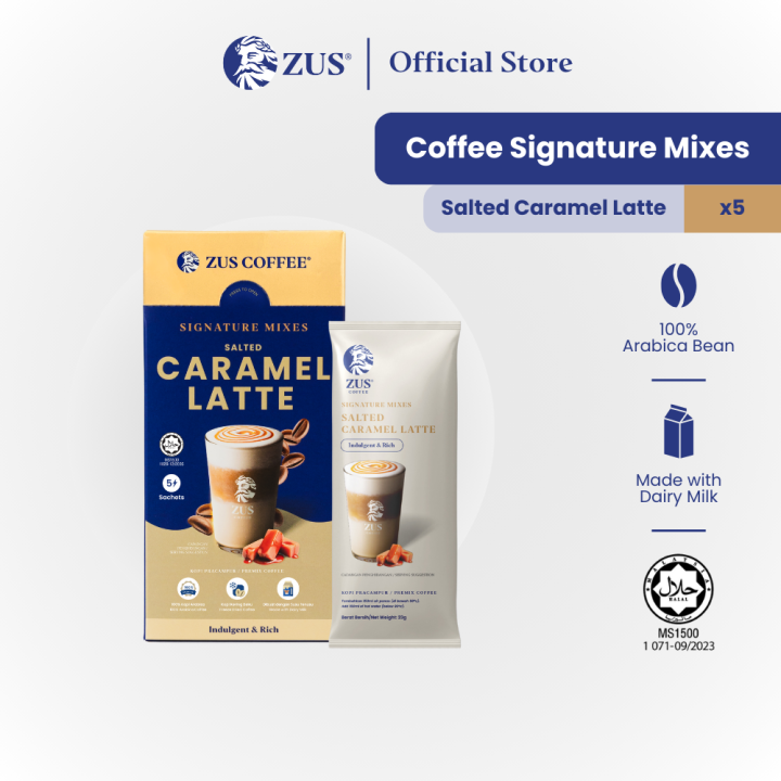 ZUS Signature Mixes Coffee - Salted Caramel Latte - 5's | Lazada