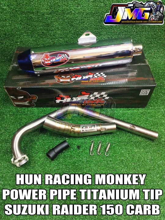 SUZUKI RAIDER 150 CARB TYPE CHROME AND BLACK HUN RACING MONKEY POWER ...