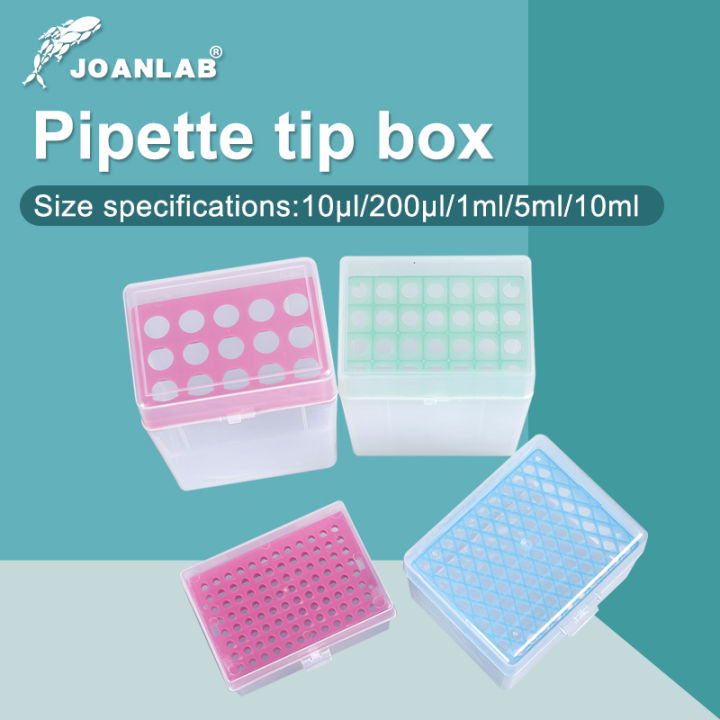 JOANLAB Laboratory Pipette Tip Box 10ul 200ul 1ml 5ml 10ml Micropipette Plastic Pipette Box ...