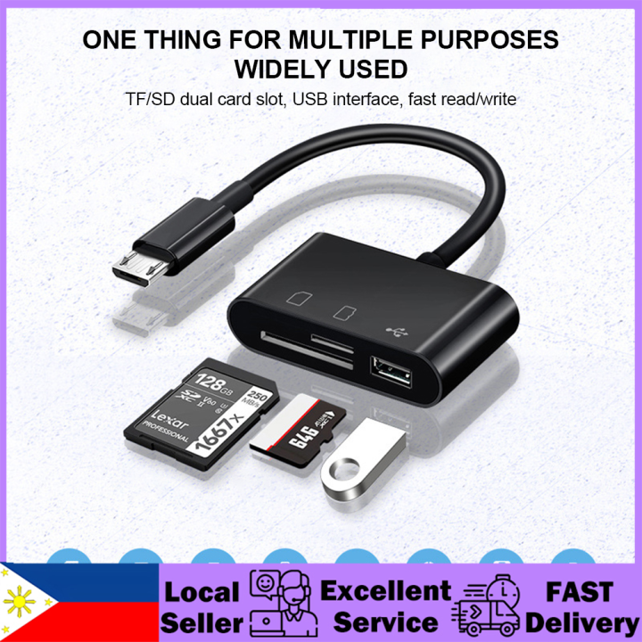 【Fast Delivery】3 in 1 Micro USB Type-C OTG Universal Expansion Card ...