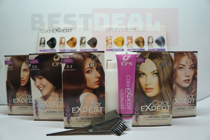 CPS Hair Color Expert 80ml*2 Hair Color Dye Set with Free brush and ...