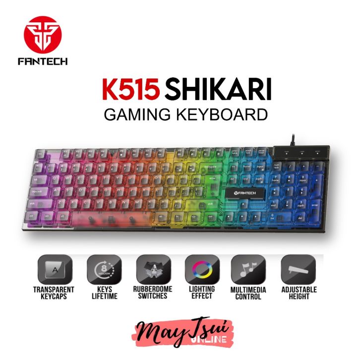 Keyboard Fantech K515 SHIKARI RGB Transparent Gaming Keyboard | Lazada Indonesia