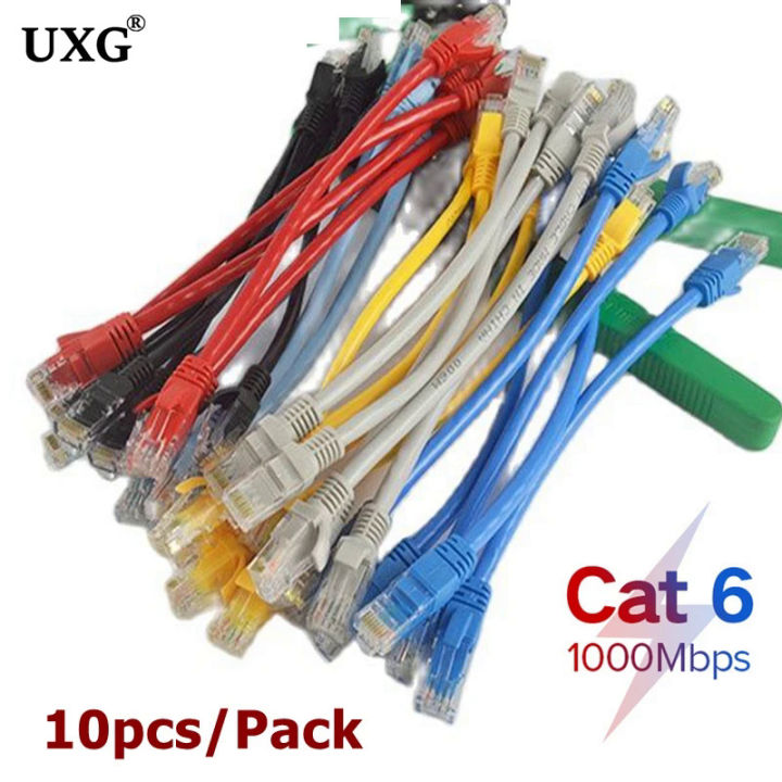 10Pcs Short CAT6 RJ45 CAT 6 CAT6e RJ 45 Ethernet Network Router Modem Cable Male to Male RJ45 ...