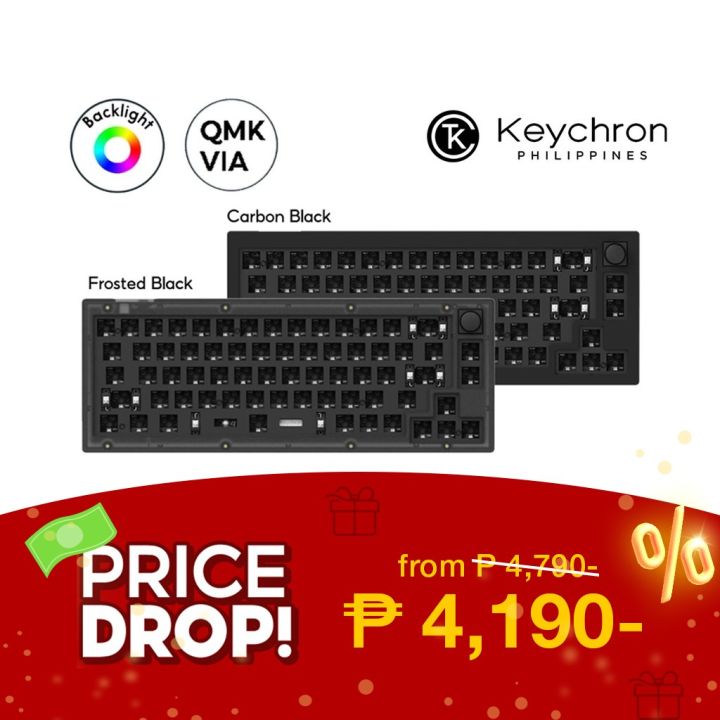Keychron V2 Knob QMK Barebone Mechanical Keyboard, 65%, Wired, RGB, Hot ...