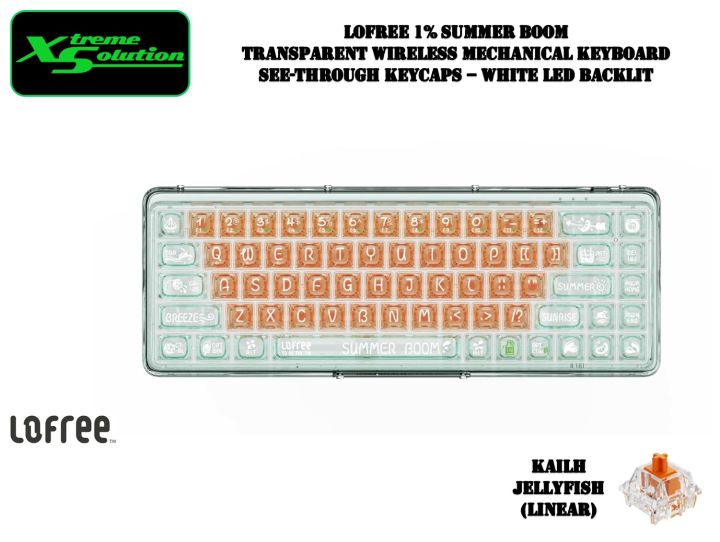 Lofree 1% Summer Boom - Transparent Wireless Mechanical Keyboard - See ...