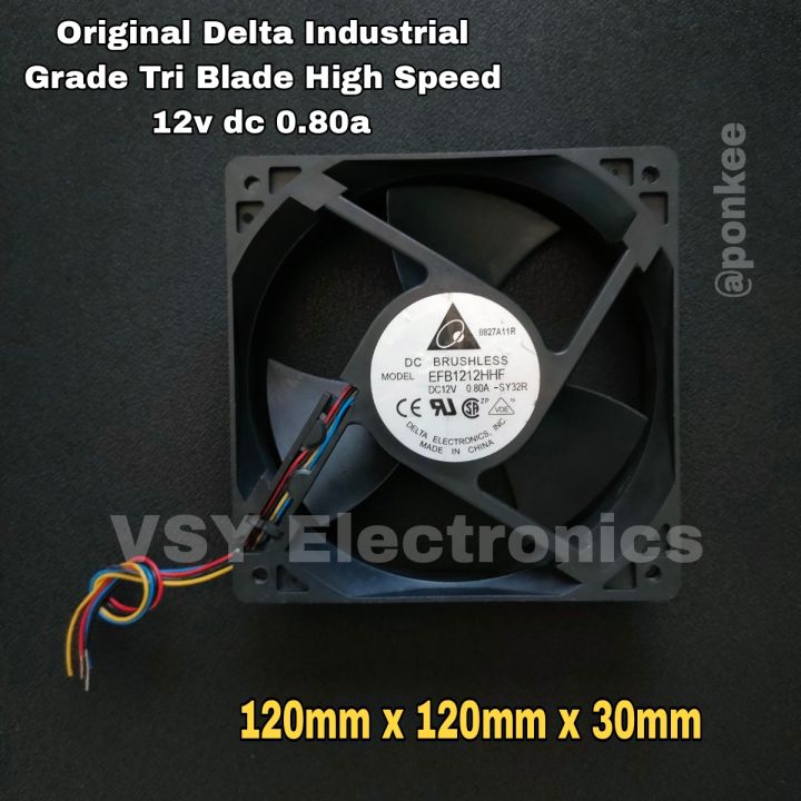 Original Delta Industrial Grade Tri Blade High Speed DC Blower Fan 12v ...