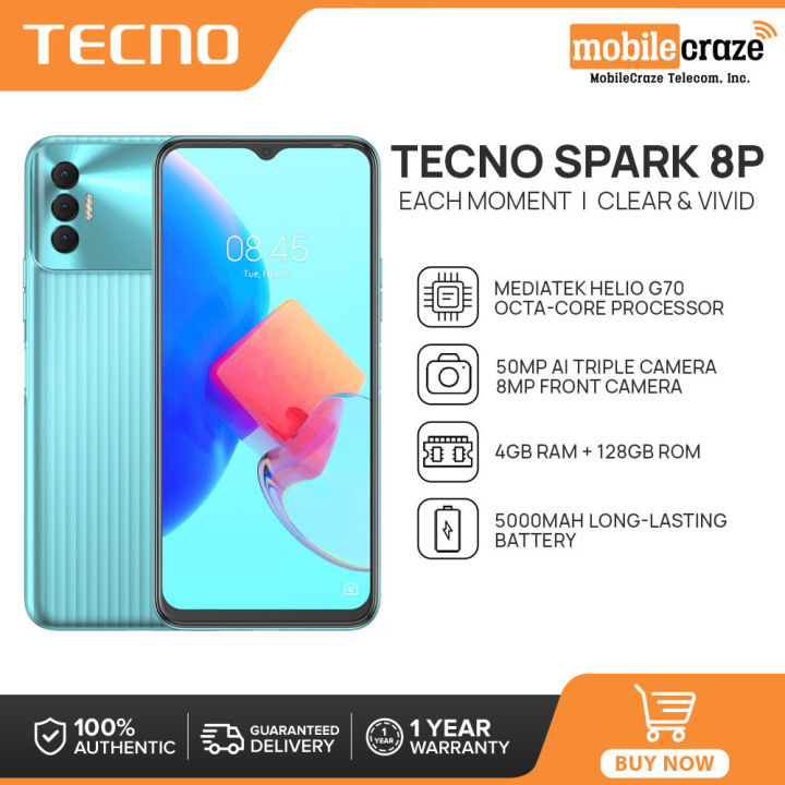 Tecno Spark 8P 4GB RAM+128GB ROM | MediaTek Helio G70 | 50MP AI Triple ...