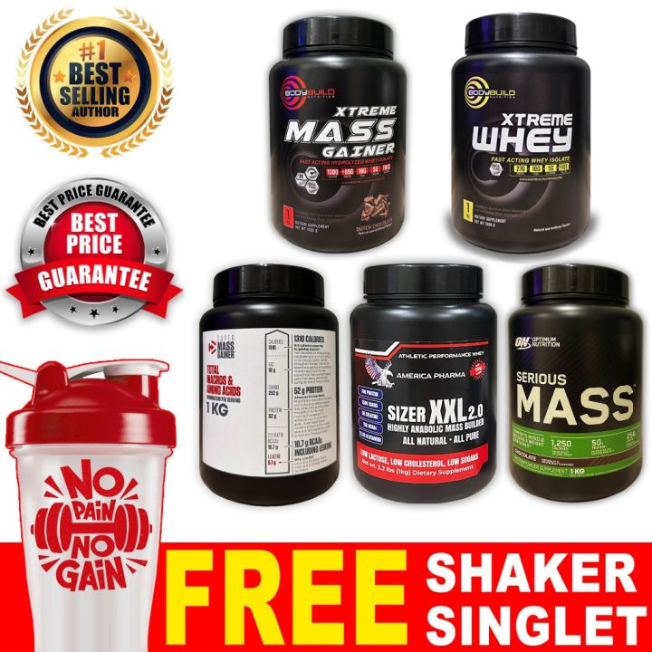 (1kg) Serious Mass, Super Mass Gainer, Whey, Xterem Mass, USN Fast Grow, USN hyperbolic mass ...