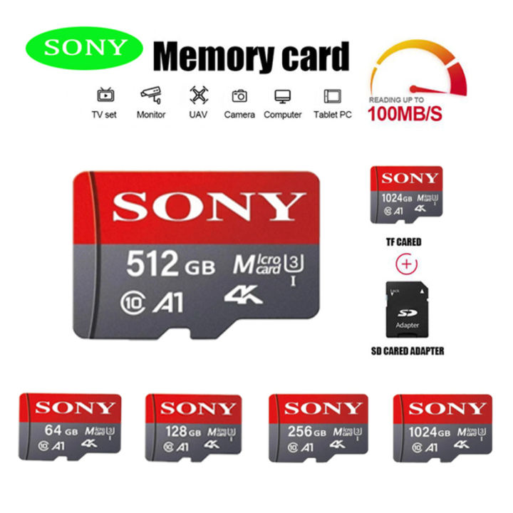 แฟลชเมมโมรี่เมโมรี่การ์ดขนาดเล็ก Sony Micro SD ความจุ10 64GB 128GB ...