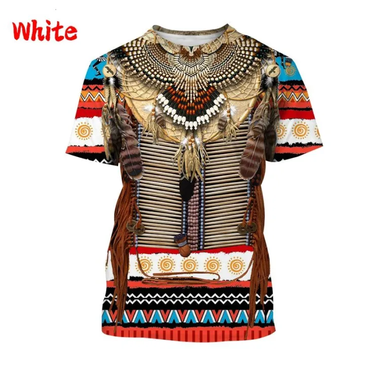 New Men's 3D Print Indian Style T Shirts Retro Native Americans Indian ...