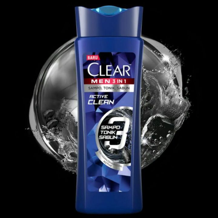 Shampoo Clear 3 IN 1 Active Clean With Charcoal Active - Netto 160 ml ...