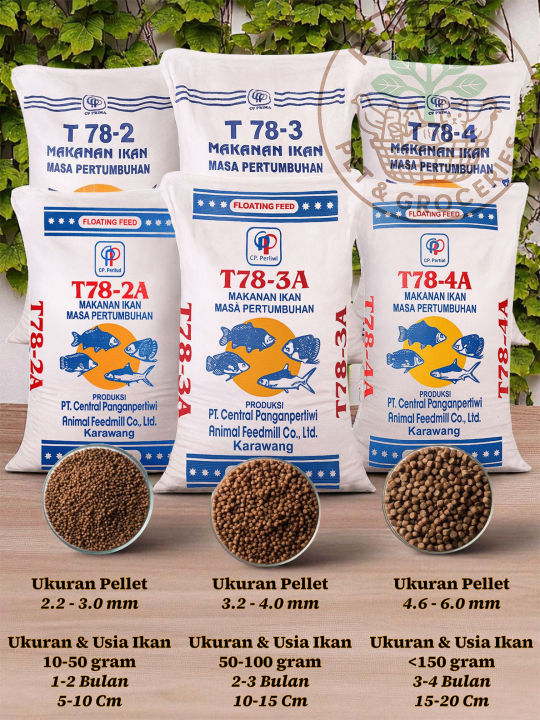 PAKAN PELET IKAN "TURBO T78-2A" Gurame,Nila,Mas,Bandeng Repack 1 Kg ...