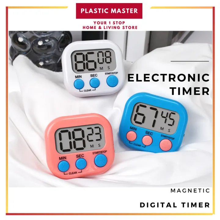 Magnetic Digital Kitchen Timer Alarm Clock Baking Cooking Countdown Jam ...