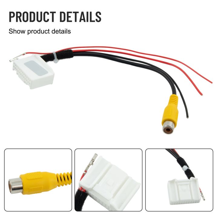 automalls 12V 24pin Rearview Backup Camera Video Harness 360 Reversing ...