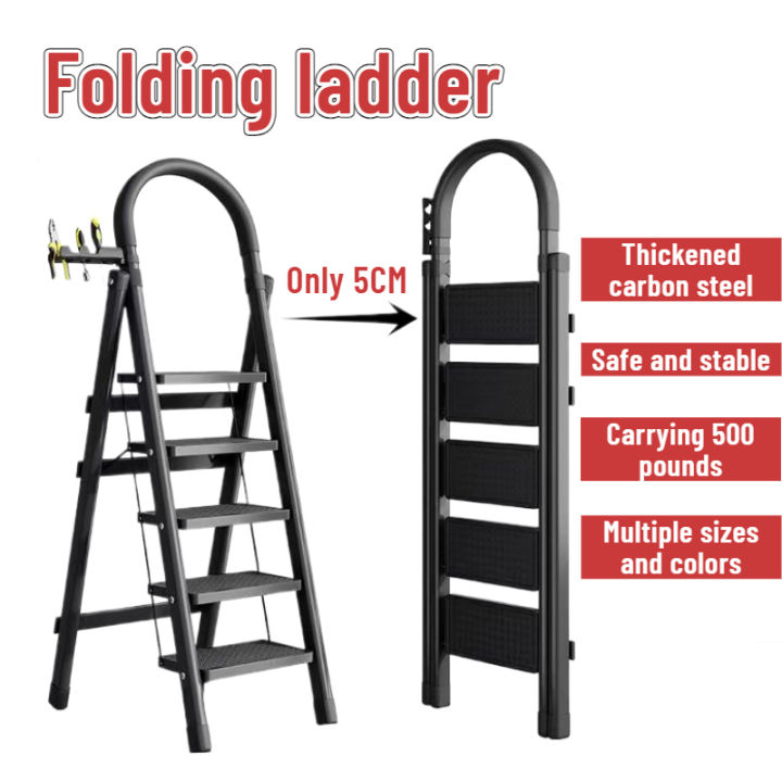 Foldable 2 3 4 5 150kg Bearing Slim Small Step Ladder | Lazada Singapore