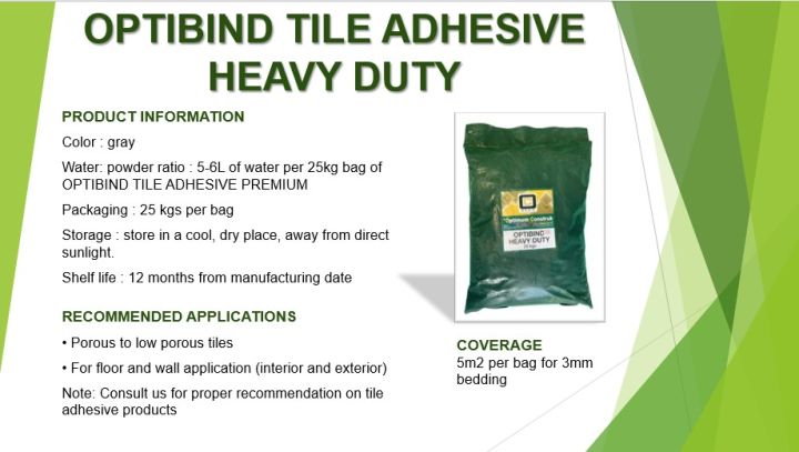 Optibind Tile Adhesive Heavy Duty | Lazada PH