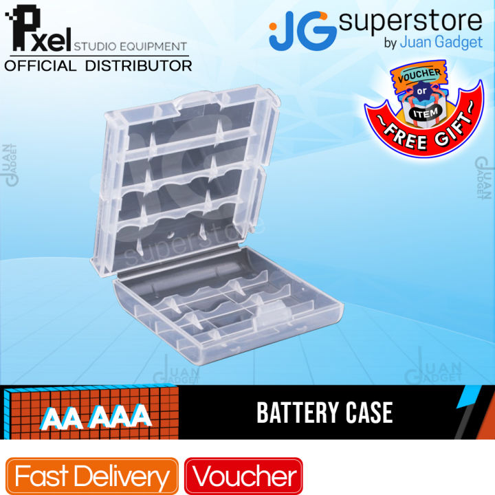 Pxel Battery Case Holder Box LR6 LR3 AAA AA Rechargeable Battery Clear ...