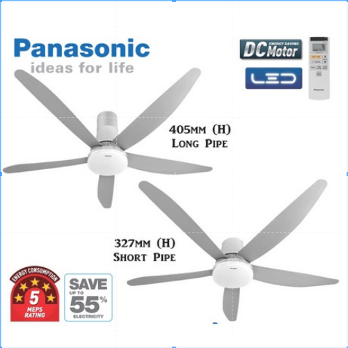 Panasonic 60" 5 Blades LED Ceiling Fan (Short/Long Pipe) | F-M15GW ...