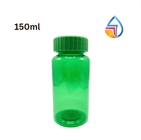 2pcs 150ml Transparent Green Bottle w/ Push & Turn Cap - High Quality ...