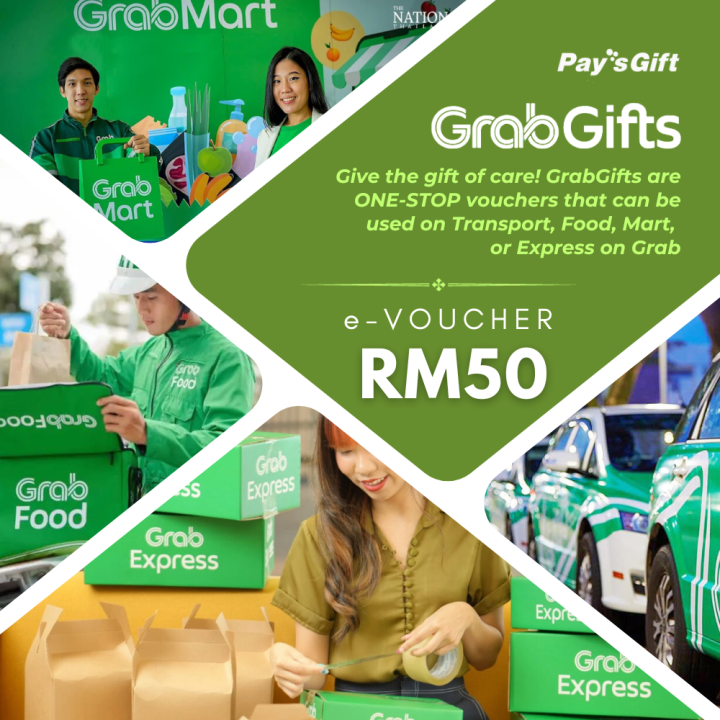 GrabGifts (Platform-Wide) RM50 cash e-Voucher - 30 Days Validity | Lazada