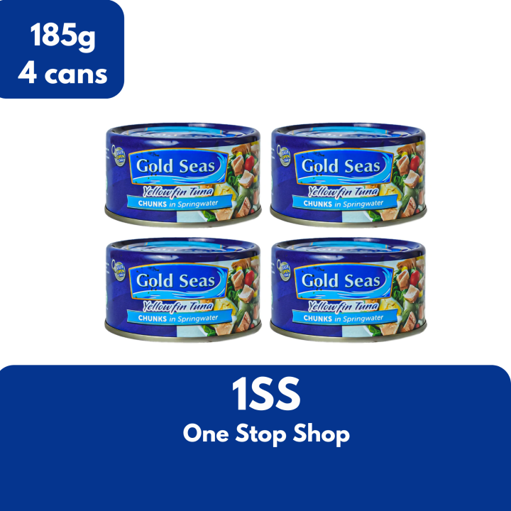 Gold Seas Yellowfin Tuna Chunks in Spring Water, 185g x 4cans | Lazada PH