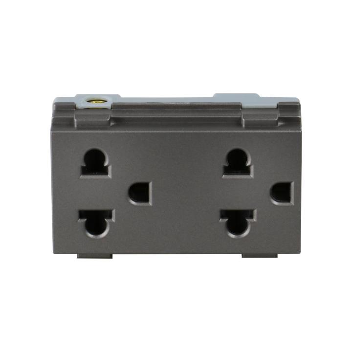 HACO เต้ารับคู่ 3 ขา มีม่านนิรภัย TJ W8416V2-MSB | Lazada.co.th