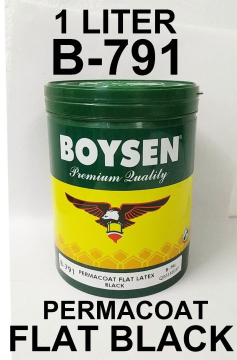BOYSEN B-791 PERMACOAT LATEX FLAT BLACK ( 1 LITER ...