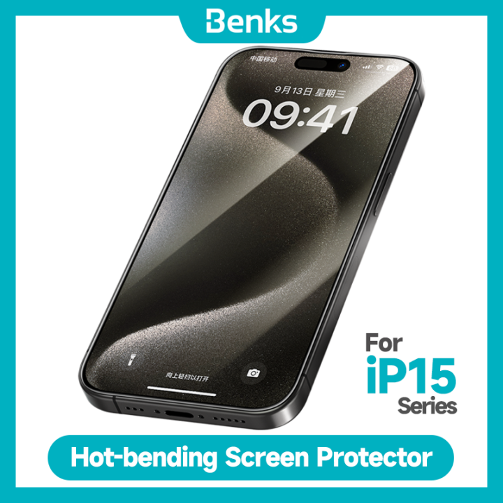 Benks X Black Gold Series Screen Protector for iPhone15 Pro Max 3D ...