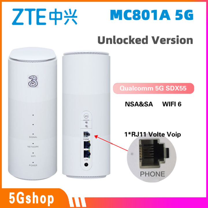 Global Version New ZTE MC801A CPE 5G Router Wifi 6 SDX55 NSA+SA N78/79 ...