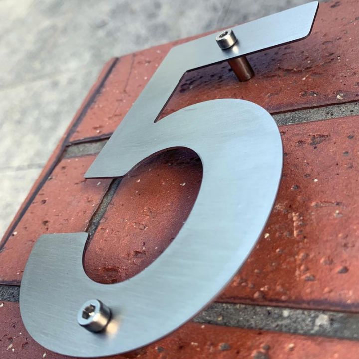 120mm Floating Stainless Steel House Numbers Outdoor Address Signs ...