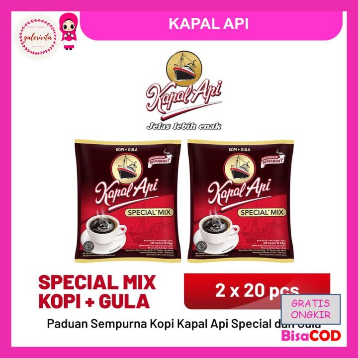 Kapal Api Special Mix 2 Bag ( Isi 20 Pcs x 24 Gram ) | Lazada Indonesia