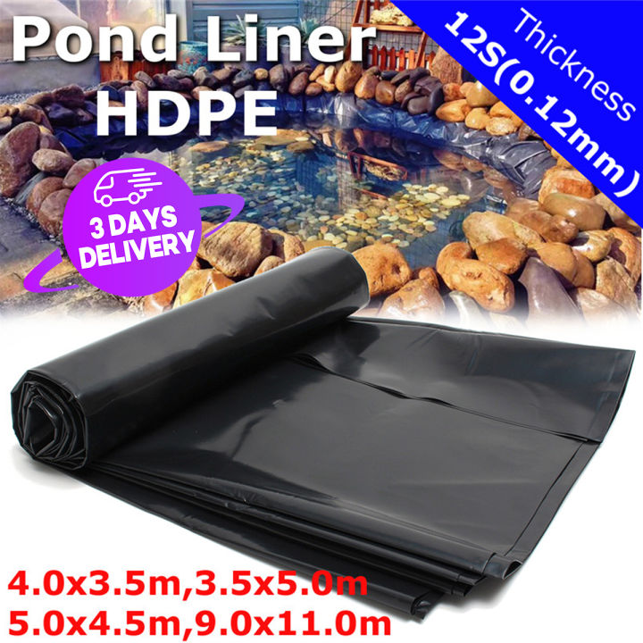 3 Sizes 3x3 6x6 12x12 Durable Black Fish Pool Pond Liners Reinforced ...