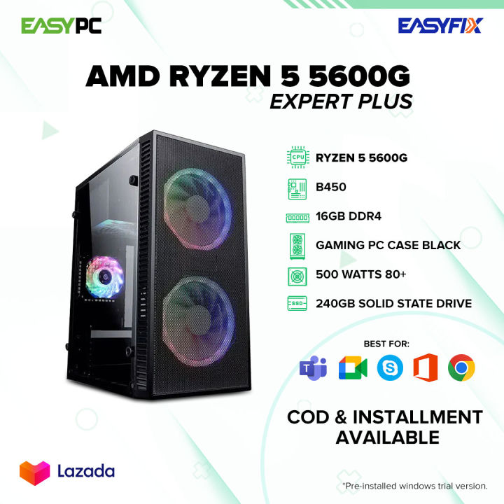 EasyPC | Easy Build RYZEN 5 5600G / B450 / 16GB / 240GB / CASE / 500W80 ...