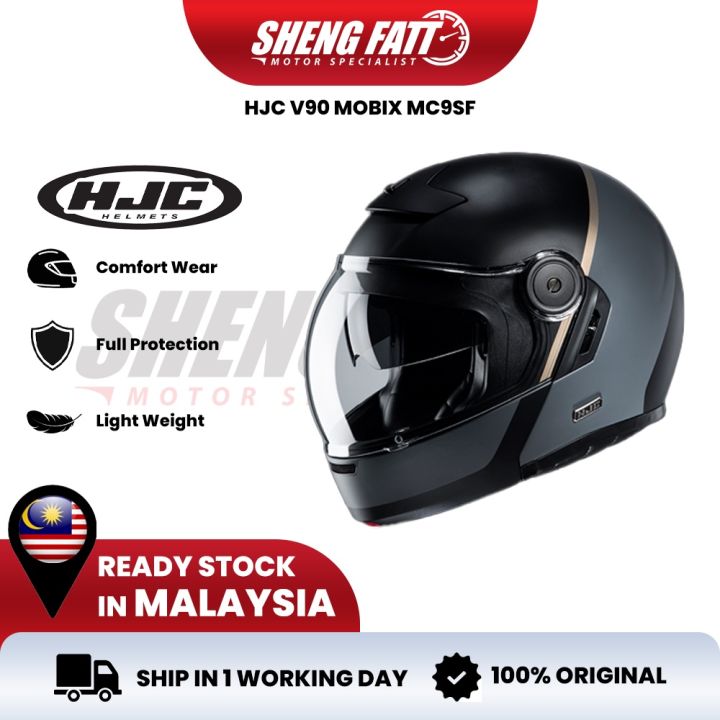 HJC V90 MOBIX MC9SF Full Face Helmet Motor Visor Topi Keledar ...