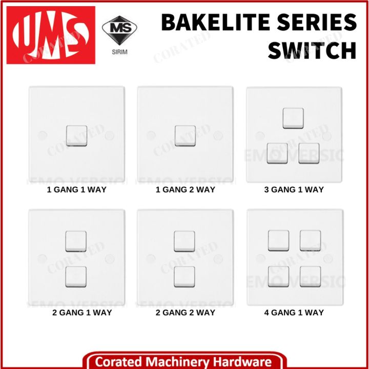 UMS Bakelite Series Switches (SIRIM)(Square) | Lazada