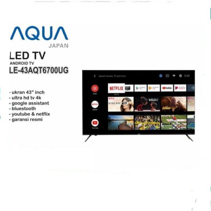 LED TV AQUA 43inch 4K Android TV LE43AQT6700UG UHD 4K SMART ANDROID TV ...