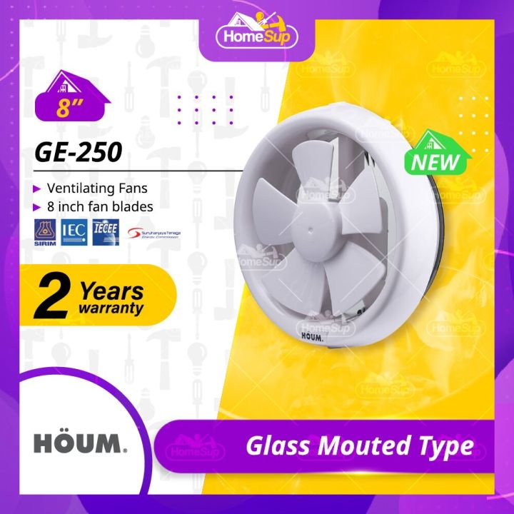 HOUM Ventilating Fan GE-250 (8 Inch - fan blade) Glass Mounted ...
