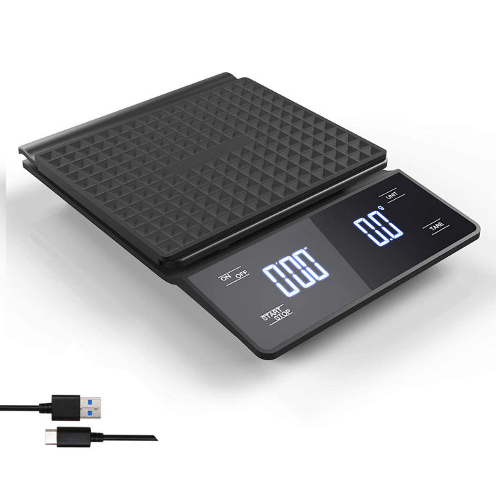 Recharging Coffee Scale with Timer 3kg/0.1g High Precision Pour Over ...
