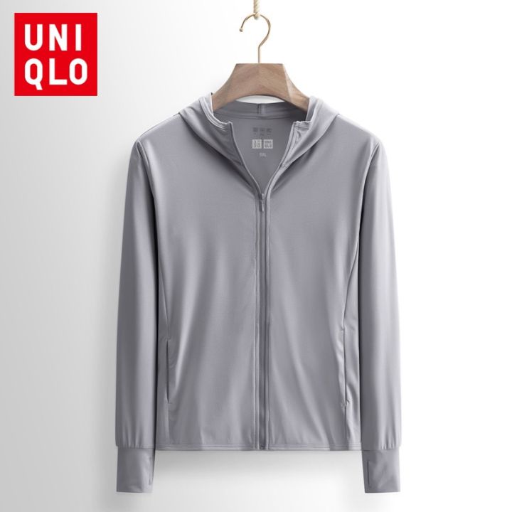 Uniqlo Men Sun Protection Airism Jacket Windbreaker Ykk Zipper Sports Hiking Upf 50+ Hooded ...