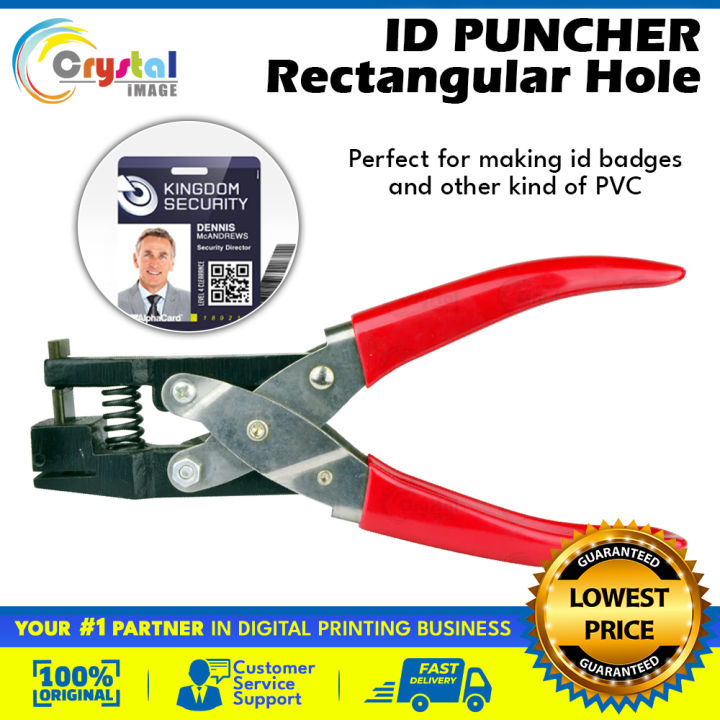 Single Hole Puncher Metal Handheld for ID Card Making/Bag Tags(Oblong ...