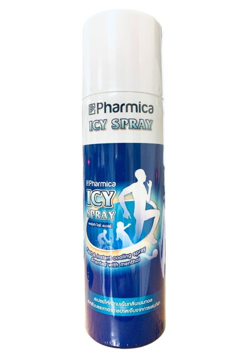 Pharmica Icy Spray ฟาร์มิก้า ไอซี่ สเปรย์ กลิ่นเมนทอล ขนาด 200 ml ...