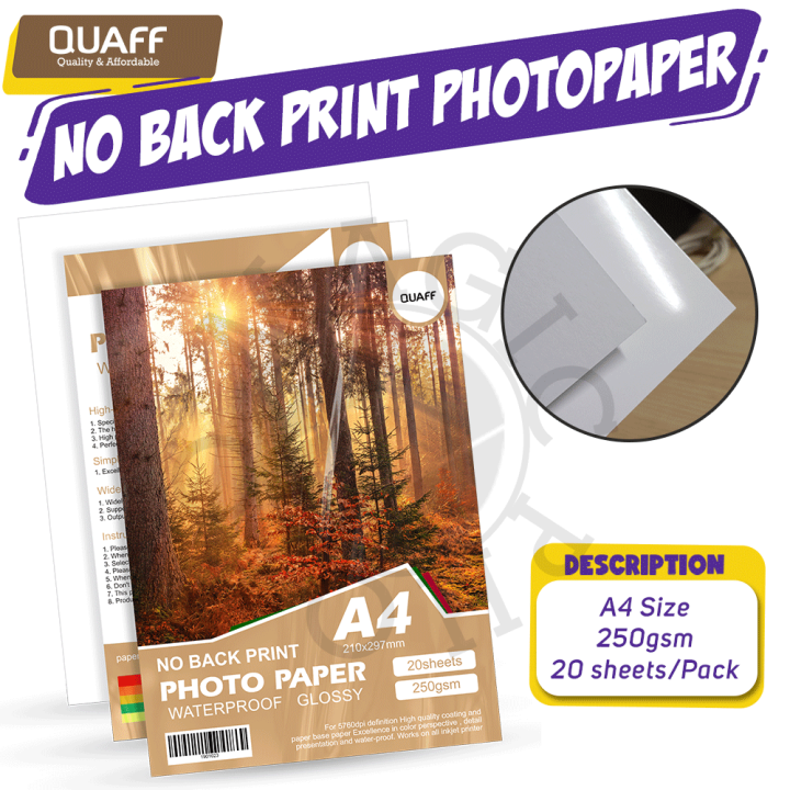 Magic photo A4 size Quaff No Back Print Glossy Inkjet Waterproof Photo ...