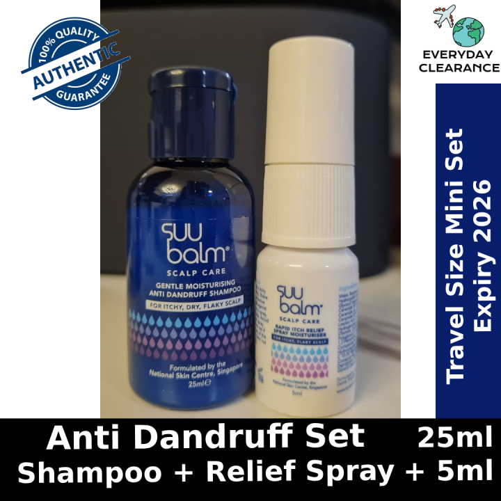 SUU BALM Gentle Moisturising Anti Dandruff Shampoo 25ml + Rapid Itch ...