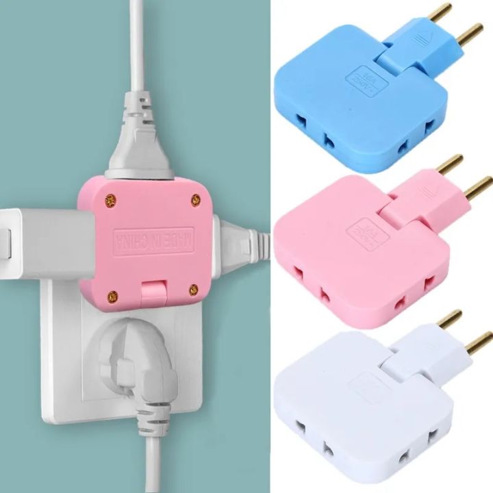 EU Plug 180° Rotatable Socket Adapter Multiprise 1 Convert 3 Extension ...