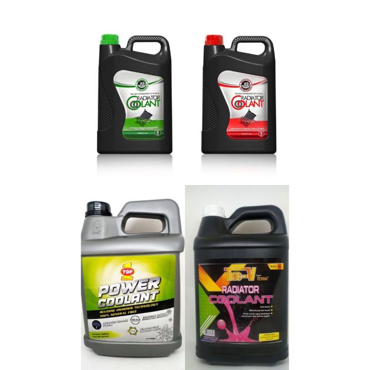 Air Radiator Coolant Warna Hijau & Merah Kemasan Galon isi 5 Liter ...
