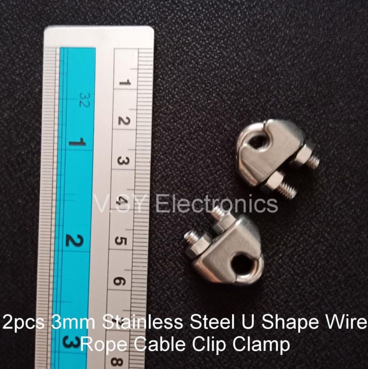 2pcs 3mm Stainless Steel U Shape Wire Rope Cable Clip Clamp | Lazada PH