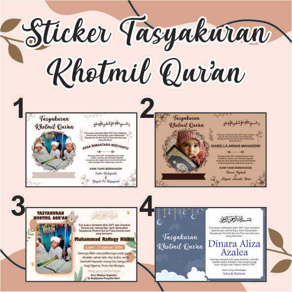 Sticker / Kartu Tasyakuran khotmil qur'an / Tasyakuran Khatam Al Qur'an ...