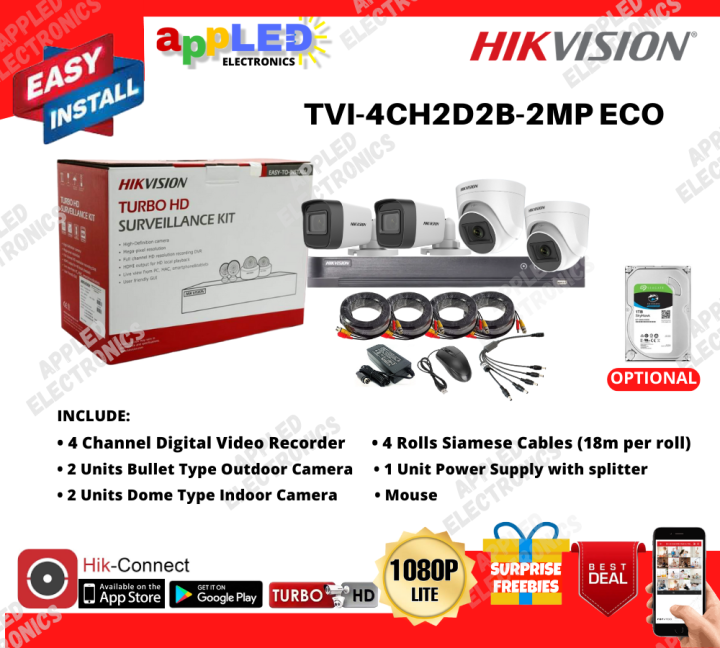 COD BRAND NEW HIKVISION CCTV CAMERA PACKAGE 2MP (ECO) 4 CAMERAS TURBO ...